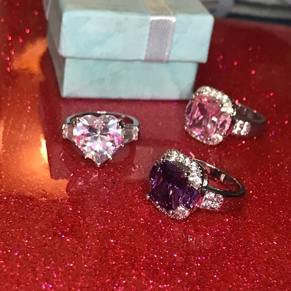 Jewelry | 925 Silver Cz Heart 3d Laser Cut Ring 7 La | Poshmark